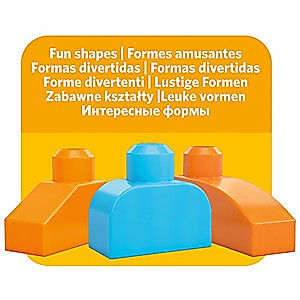 MEGA BLOKS First Builders Toddler Blocks Toys Set, Deluxe Building Bag with 150 Pieces and Storage, Blue, Ages 1+ Years