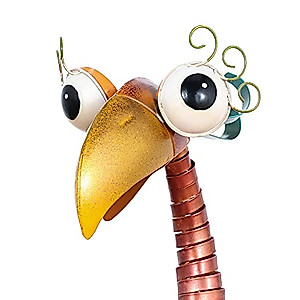 Tooarts Metal Garden Bird Statue Standing Animal Backyard Ornaments Outdoor Sculpture for Lawn Patio Art Decoration