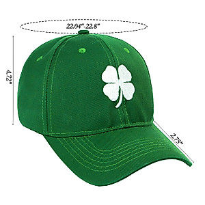 Ireland Irish 4 Leaf Clover St. Patrick's Day Hat for Men Women Embroidery Shamrock Baseball Cap Hat