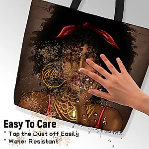 IAGM Tote Bags For Women African American Black Women Shoulder Bags Black Girl Satchel Handbags For Gym Beach Work School