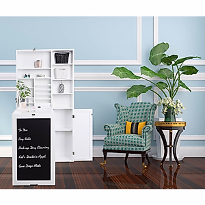 Utopia Alley Collapsible Fold Down Desk Table | Computer Desk with Large Storage Cabinet & Bottom Shelves, Stylish Furniture for Home Office, Crafting, and More (White)