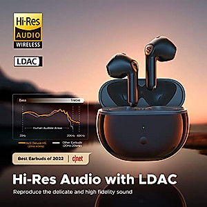 SoundPEATS Wireless Earbuds Air3 Deluxe HS with Hi-Res Audio Certification and LDAC Codec, Bluetooth 5.2 Earphones with 4 Mics and ENC for Calls, 14.2mm Driver, 60ms Low Latency Game Mode, App Control