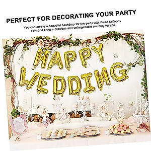 ERINGOGO 2 Sets 16 Wedding Foil Balloon rose gold ballons letter decor gold decorations Wedding Party Bunting Wedding backdrop golden DIY garland Balloon Party Decoration Party Decorations