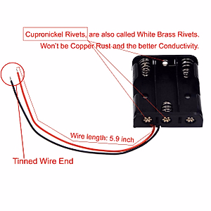 LAMPVPATH (Pack of 8) AA Battery Holder Bundle 2Pcs Single AA Battery Holder, 2Pcs 2X 1.5V AA Battery Holder with Leads, 2Pcs 3X 1.5V 3 AA Battery Holder with Wire, 2Pcs 4X 1.5V 6 Volt Battery Holder