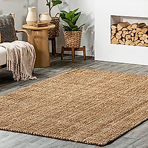 nuLOOM Ashli Handwoven Solid Jute Runner Rug, 2' 6" x 10', Natural