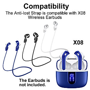 smaate Anti-Lost Straps Compatible with TAGRY X08 Earbuds, Magnetic Soft Silicone Sport Necklace