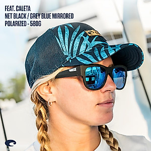 Costa Del Mar Womens Caleta Aviator Sunglasses, Net Plum/Grey Polarized-580G, 55 mm