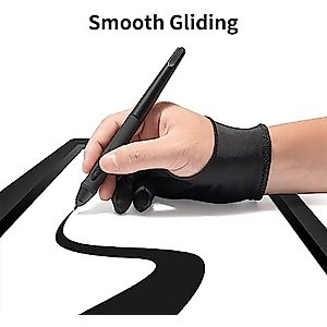 UGEE 2 Pack Artist Glove，Drawing Tablet Universal Sizes Glove，Computer Graphic Tablet Golve with Two Finger for Right Hand or Left Hand，Draw，Sketch