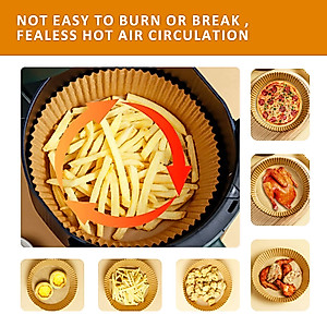 Disposable Air Fryer Paper Liners, 100 Pcs Round Non-Stick Parchment Paper, Oil-proof,Water-proof Cooking Baking Roasting Filter Pater for Air Fryers Basket, Microwave Oven, Frying Pan