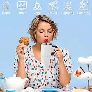 Lilsofee 1 Pack 14 oz Sublimation Blank Tumbler with Handle and Straw Stainless Steel Double Vacuum Insulation Skinny Mug Heat Press Transfer Printing DIY Cups