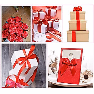 KSRIGHT 1 inch ( 2.54cm Wide)Double Face Red Ribbon 25 Yards for Gift Wrapping,Wedding Decoration, Bows Making , Sewing, DIY Crafts