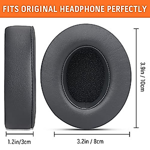 GVOEARS Replacement Ear Pads for Beats Studio 3, Ear Cushions for Beats Studio 2&Studio 3 Wired & Wireless Not Fit Beats Solo On-Ear Headphone with Stronger 3M Adhesive Tape Thicker Memory Foam(Grey)