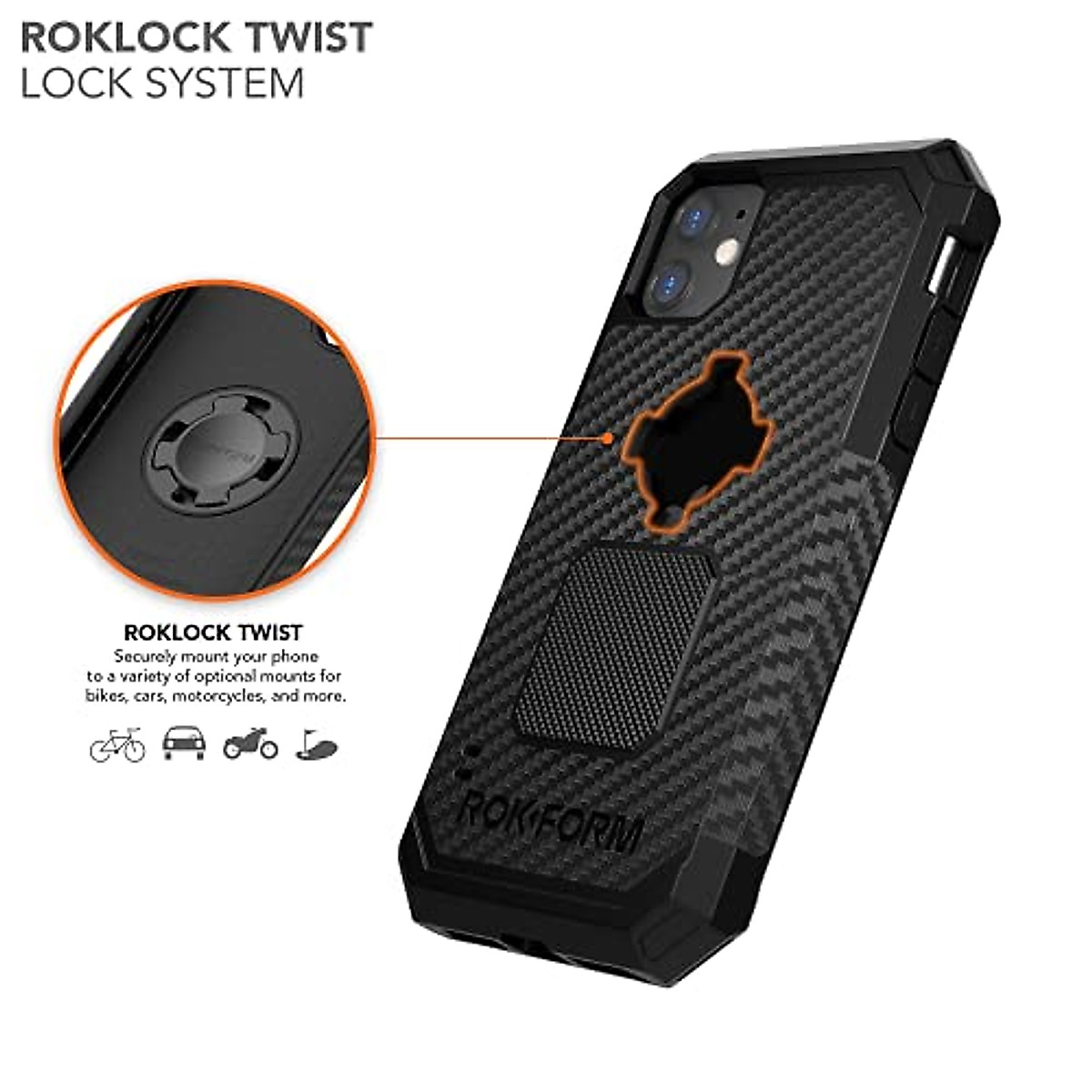 Rokform - iPhone 11 Case, Rugged Series, Magnetic Protective Apple Gear, iPhone Cover with RokLock Twist Lock, Shock Proof, Drop Tested Armor (Black)