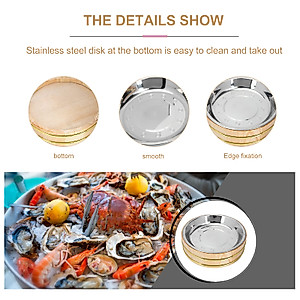 Operitacx Wooden Sushi Rice Bowl Hangiri Sushi Rice Mixing Tub Wooden Sushi Barrel Japanese Sushi Rice Storage Bucket 22CM for Home Restaurant