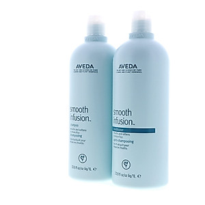 Aveda Smooth Infusion Shampoo and Conditioner 33.8oz Smooths and Softens Hair to Reduce Frizz