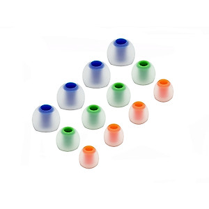 12pcs (NSY-TRSW) 4S / 4M / 4L Premium Silicone Replacement Adapters Eartips Earbuds Compatible with Fitbit Flyer Wireless Earphones/Headphones