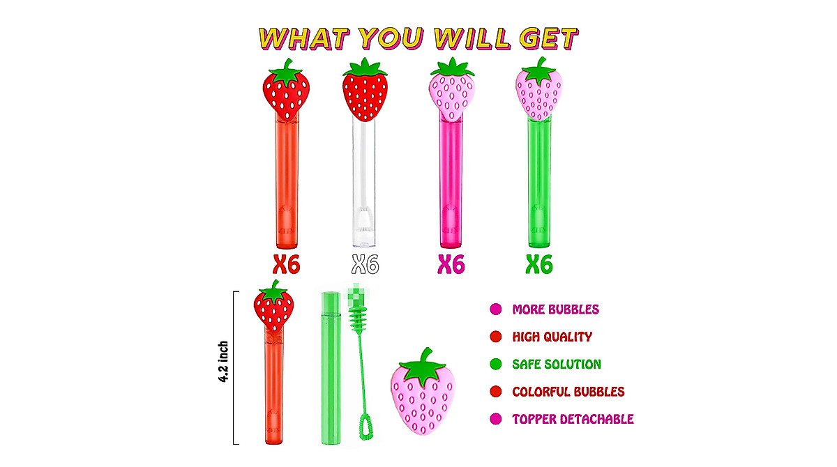 uoyoi Strawberry Bubble Wands for Amazing Parties