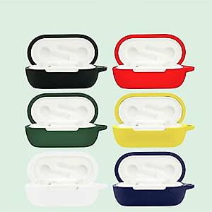 2 Pack DAYJOY Soft Silicone Protective Case Cover Compatible with OnePlus Buds Z2 TWS Earbuds, Protective Skin Sleeve with Key Chain (Black+Blue)