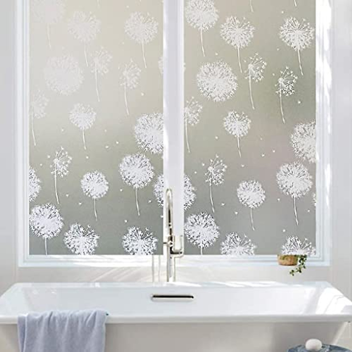 YUTR 3D Matte Window Film Privacy Stained Glass Self Adhesive Film Frosted Heat Insulation Window Sticker (Color : As Shown, Size : 60 x 500 cm)