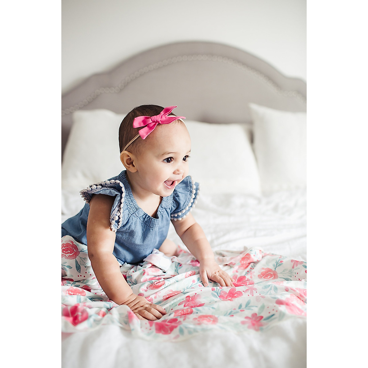 Copper Pearl Large Premium Knit Baby Swaddle Receiving Blanket June