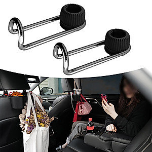 Fogfar 2 Pack Car Headrest Hanger Holder, Car Seat Multi-functional Hidden Hook, Car Universal Back Seat Storage Holder Hooks, Car Interior Storage, for Purse, Backpacks, Shopping Bags (Silver)