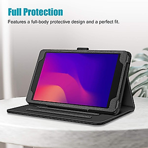 Fintie Case for Alcatel Joy Tab 2 (9032Z) / TCL Tab 8 (9038s) Tablet - [Hands Free] Multiple Angle Viewing Folio Stand Cover with Pocket (Black)