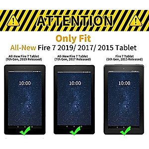Case Fits Kindle Fire 7 Tablet (9th /7th /5th Gen, 2019 2017 2015),Premium PU Leather Multiple Viewing Angles Folding Stand Shell Cover with Auto Wake/Sleep