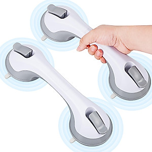 Dotday 12 Inch Suction Grab Bars for Bathtubs and Showers, 2 Pack Shower Handles for Elderly, Shower Grab Bars for Seniors, Handicap Shower Bars Shower Safety Bars for Bathroom Bathtubs Toilet