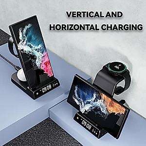 Wireless Charger for Samsung Charging Station, 3 in 1 Android Phone Trio Multiple Devices Charger for Samsung S23 Ultra/Galaxy S22 Ultra/S21/Z Flip/Fold 4/Buds, Charger for Galaxy Watch 5 Pro/4/3