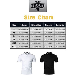 HOOD CREW Mans Fashion Short Sleeve Polo Shirts Summer Casual Band Collar Tops Shirt Red XL
