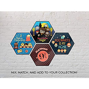 Harry Potter – Platform 9 3/4 – Hogwarts Express Train - 11.5” X 10” Hexagon Shaped KNEXAGON Wood Print – Hang Alone or Connect to Other Pieces – Officially Licensed Merchandise