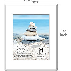 MANTELLO ESSENTIALS White Picture Frame 11x14-8x10 Matted Space or 11x14 No Mat Space- Pack of 3 Picture Frames 11x14