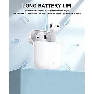 Wireless Earbuds Bluetooth, 5.2 Headphones,Noise Cancellation ,30H Playtime Pop-ups Auto Pairing in-Ear Hi-Fi Stereo Sound Mic IPX7 Waterproof Headset for iPhone/Samsung/iOS/Android