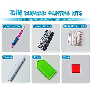 12 Pack Diamond Painting Kits, 5D Diamond Art Kits for Adults Full Drill Diamond Paintings Kit Crafts for Adults Beginners, DIY Beach Diamond Painting Packs Gem Art Home Wall Decor 11.8x15.7in