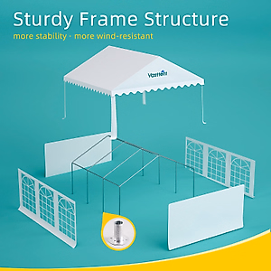 Vasttent 20x20ft Party Tent for Wedding Outdoor Large Event Camping, Upgraded Galvanized Poles&Rainproof PE Removable Sidewalls, Heavy Duty Canopy with 6 PVC Windows and Carry Bags - White