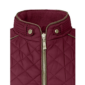 NE PEOPLE Women’s Quilted Vest – Lightweight Sleeveless Full Zip Up Casual Stand Collar Padding Gilet Jacket with Pockets NEWV40 Burgundy S