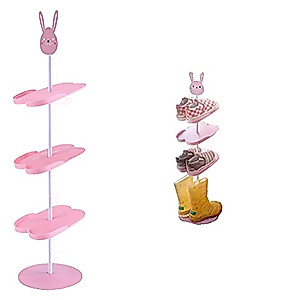 4 Tier Cute Shoe Rack for Kid's Shoes, 26.4inch, Baby Shoe Rack, Save Home Space, Storage Organizer Boys Girls, Cute Shapes of Rabbit/Panda, Solid and Durable(Rabbit)