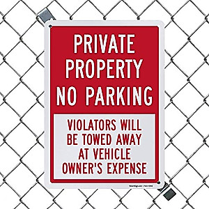 SmartSign Private Property Sign No Parking, Violators Will Be Towed Away at Vehicle Owner's Expense Sign | 10x14 Inches, Engineer Grade Reflective Aluminum