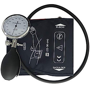 Manual Blood Pressure Cuff, Single Tube Cuff with Pressure Gauge and Inflation Bulb (Adult)