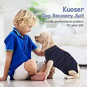 Kuoser Recovery Suit for Dogs, Female Male Dog Onesie for Spay Neuter, Anti Licking Dog Surgery Recovery Suit Soft Dog Bodysuit for Small Medium Large Dogs, Substitute E-Collar & Cone