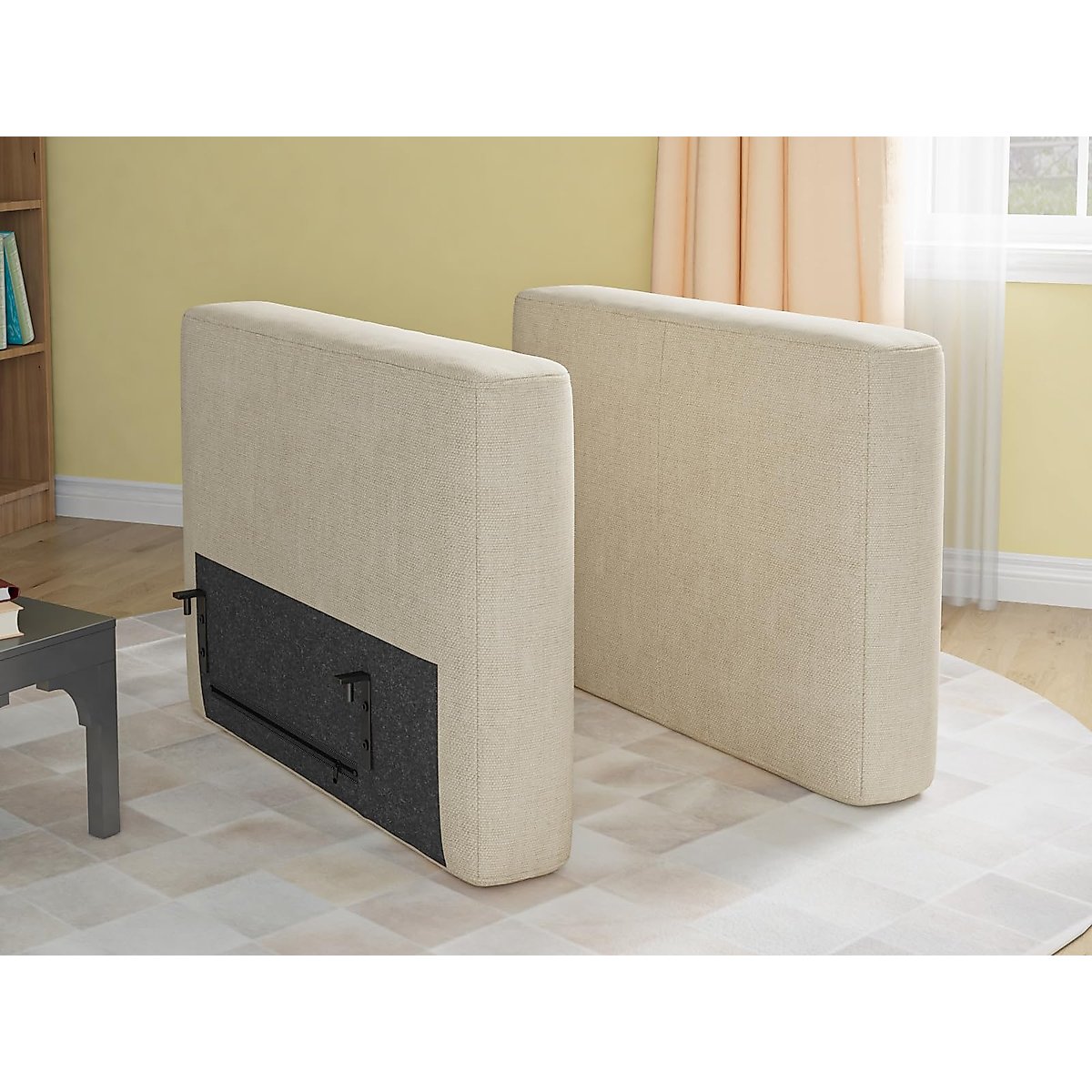 EASE MOOSE Modular Sectional Couch Armrest, Linen Modular Sofa Side Armrest Module Pair for Sectional Modular Couch Beige