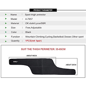 Mcolics Compression Thigh Recovery Sleeve for Hamstring Pain, Groin Pain, & Quad Support - Guaranteed to Speed up Recovery & Relieve Pain and Soreness - Great for Running & All Sports! (1 Sleeve)