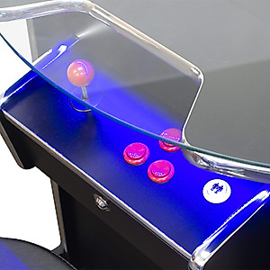 Creative Arcades Full Size Commercial Grade Pub Arcade Machine | 2 Player | 60 Games | 22" LCD Screen | Round Glass Top | 2 Sanwa Joysticks | 2 Stools Included | 3 Year Warranty