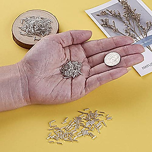 Pandahall 1250pcs/50g Silver Lined Glass Bugle Beads 6x1.8mm Clear Tube Loose Glass Seed Spacer Beads for Jewelry Making (FloralWhite)