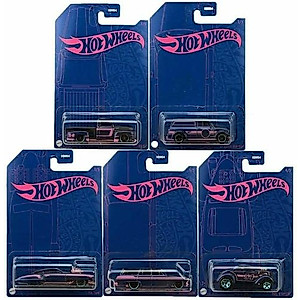 Hot Wheels 2022 Pearl and Chrome 54th Anniversary Complete Set of 5 Diecast Vehicles