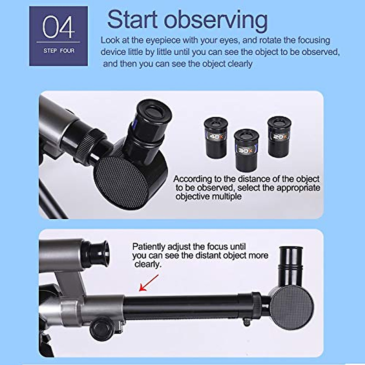 GREFER Refractor Telescopes for Astronomy Beginners Adults& Kids,High Definition Night Stargazing Vision Telescope White