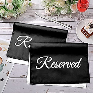 20 Pack Reserved Seating Signs Reserved Chair Signs Church Pew Reserved Signs Reserved Cloths Placeholder for Wedding, Meeting or Event, 11.81 x 17.72 Inches (Black)