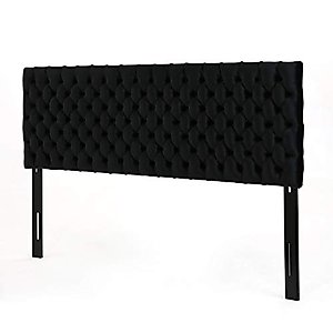 Christopher Knight Home Jezebel Tufted Velvet Headboard, King / Cal King, Black / Black