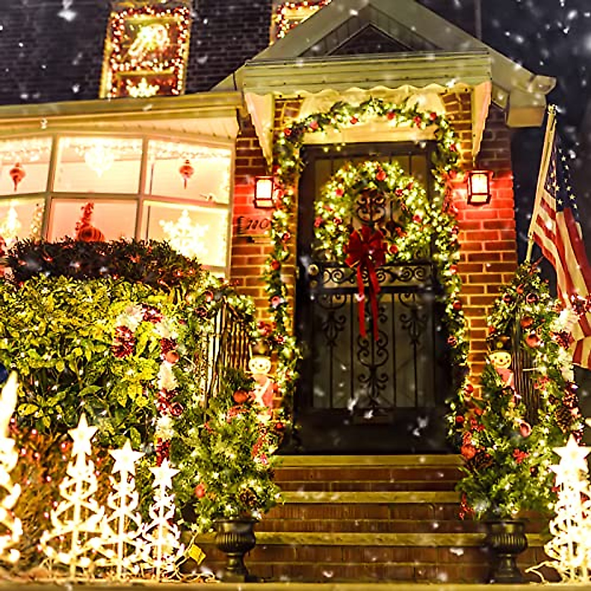 POTIVE Solar Christmas Lights, 2 Pack Each 100 LED 42.7 Ft Solar String Lights Outdoor Waterproof, 8 Modes Outdoor Solar Lights for Tree Patio Yard Wedding Garden Decorations(Warm White)