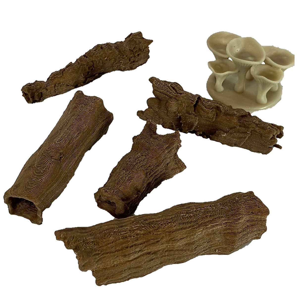 Extruded Gaming Hollow Oak Logs with Giant Fungus